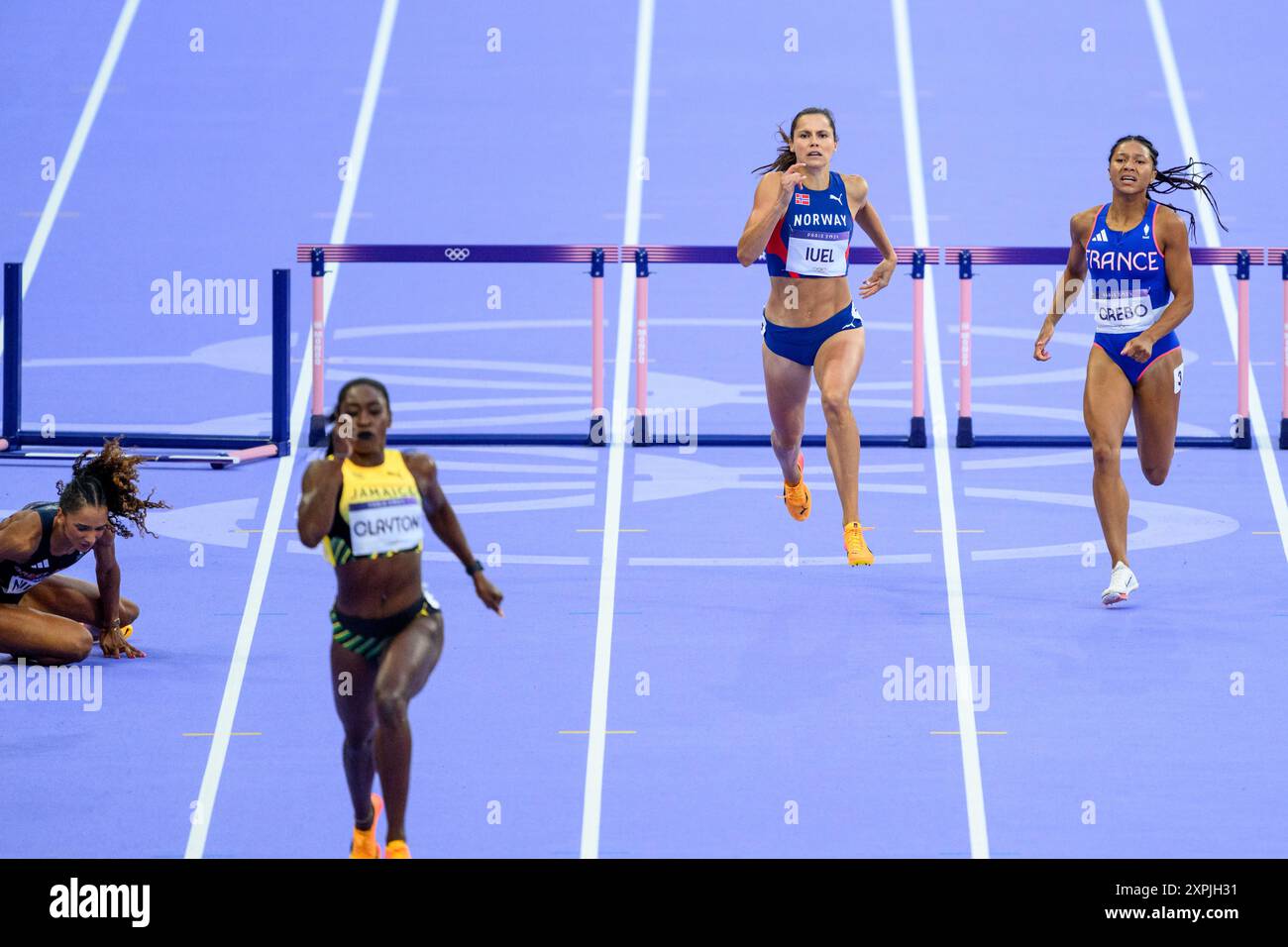 Lina Nielsen of Great, UK. , . falls when competing against Amalie Iuel ...