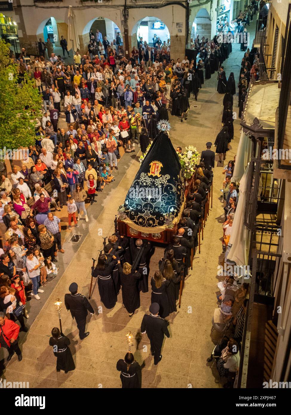 Virgin Mary float carried by the brotherhood on Holy burial procession ...