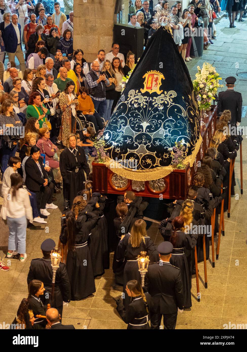 Virgin Mary float carried by the brotherhood on Holy burial procession ...