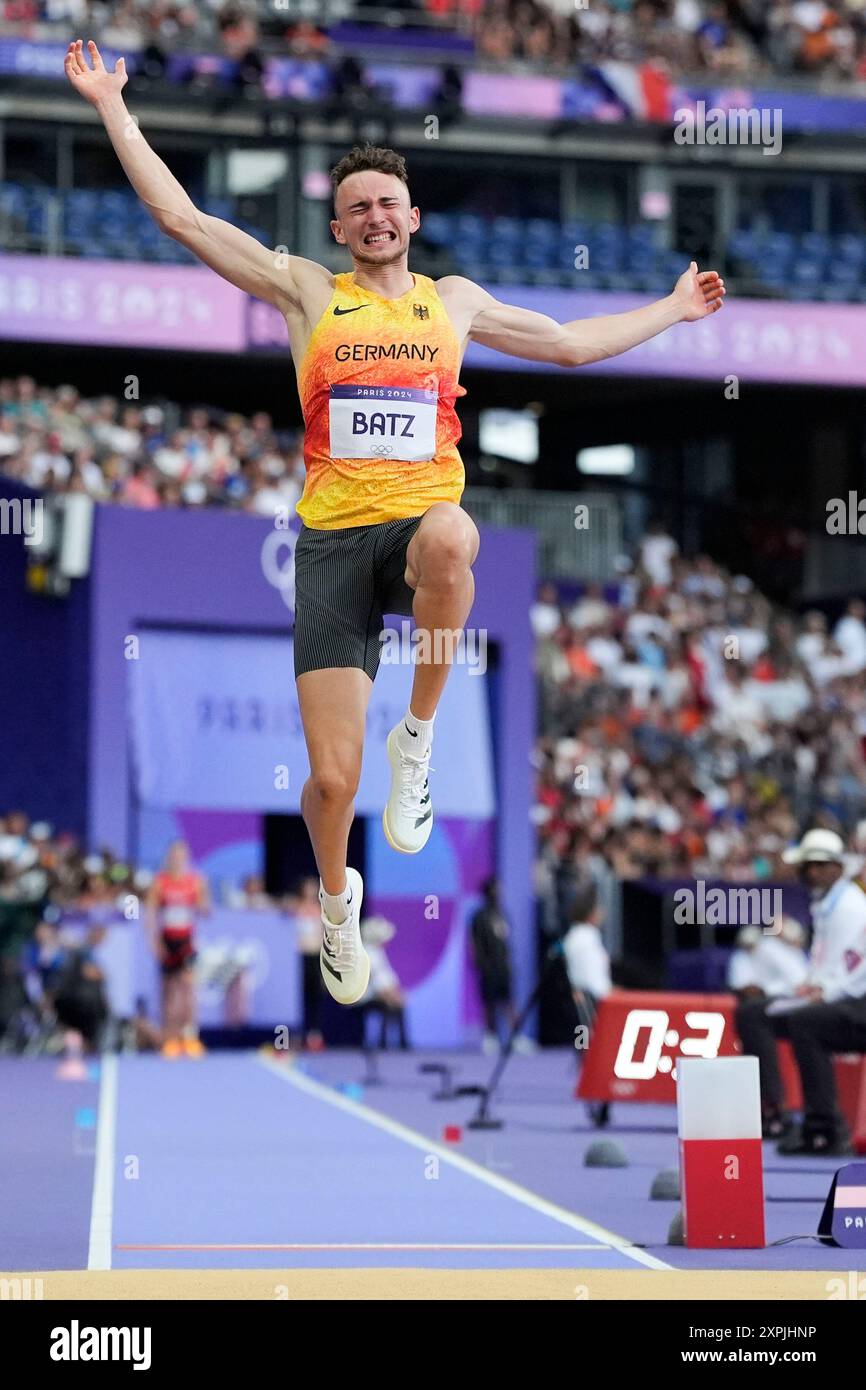 Simon Batz, of Germany, competes during the men's long jump final at ...