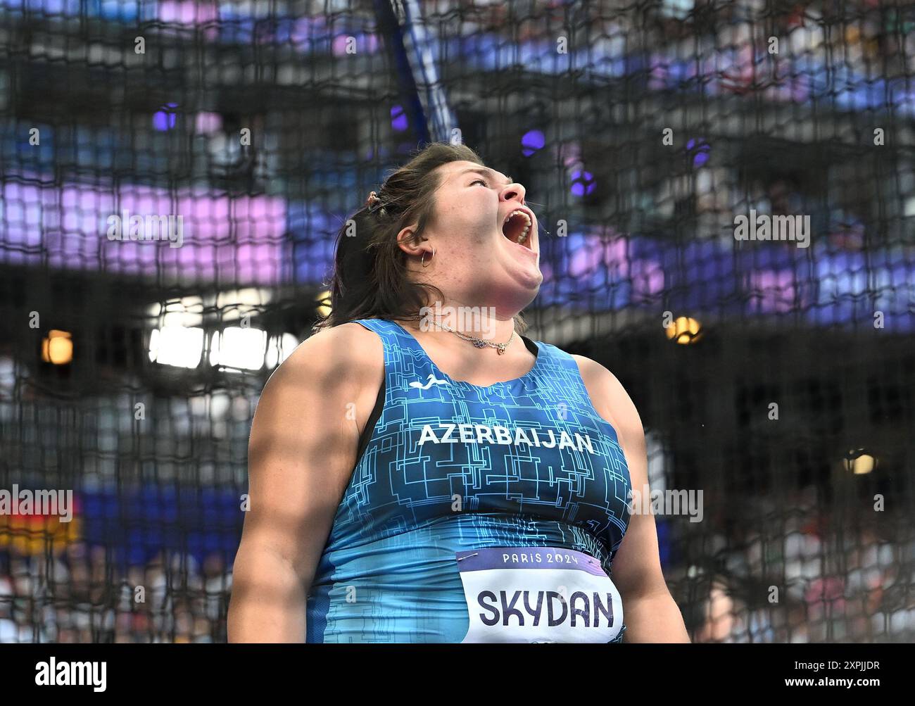 Paris, France. 6th Aug, 2024. Hanna Skydan of Azerbaijan reacts during ...