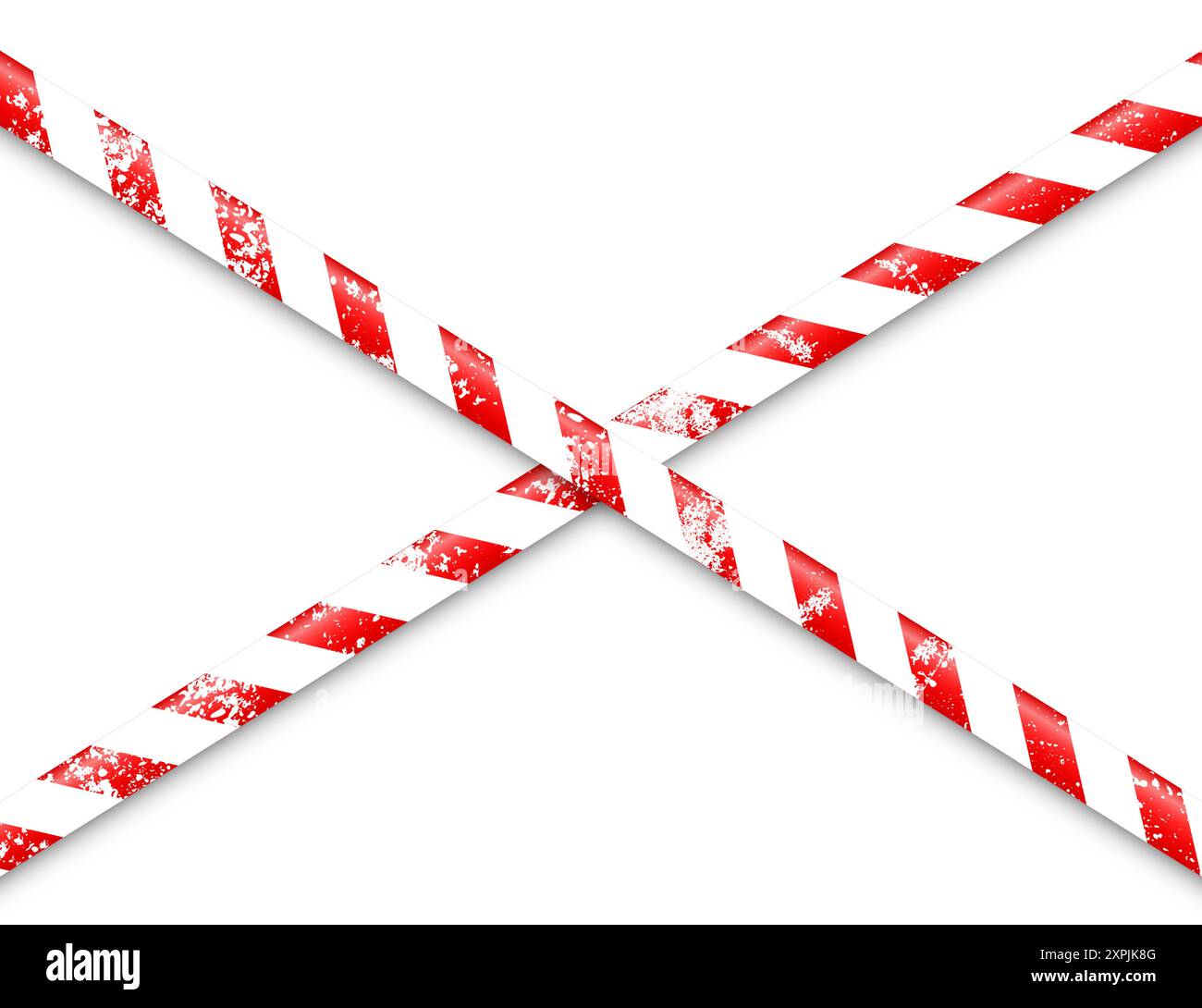 Old grunge barricade construction tape. Red police warning line ...