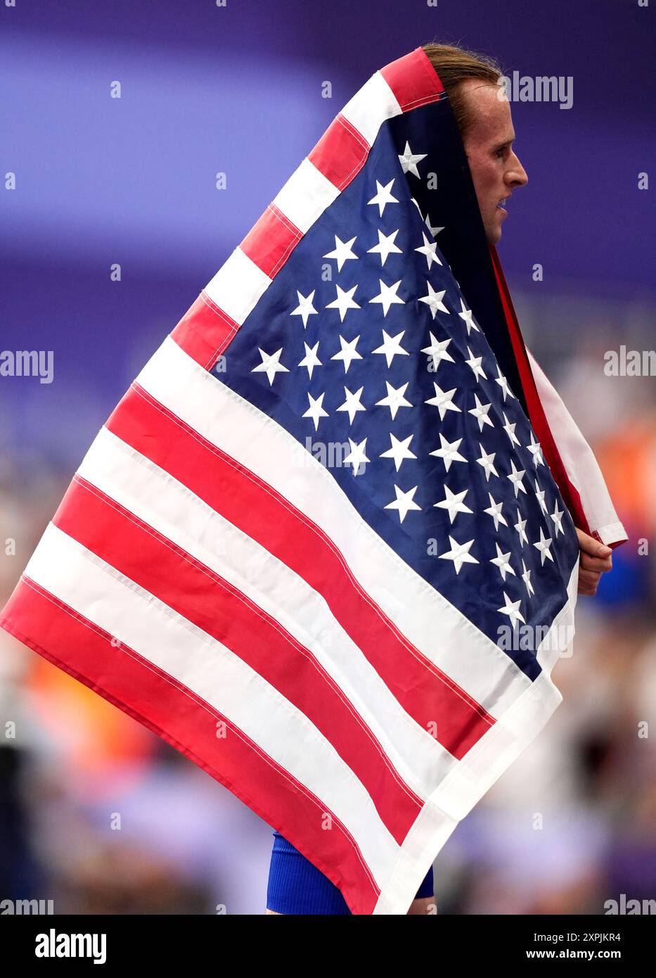 USA's Cole Hocker celebrates winning the Men's 1500m Final at the Stade ...