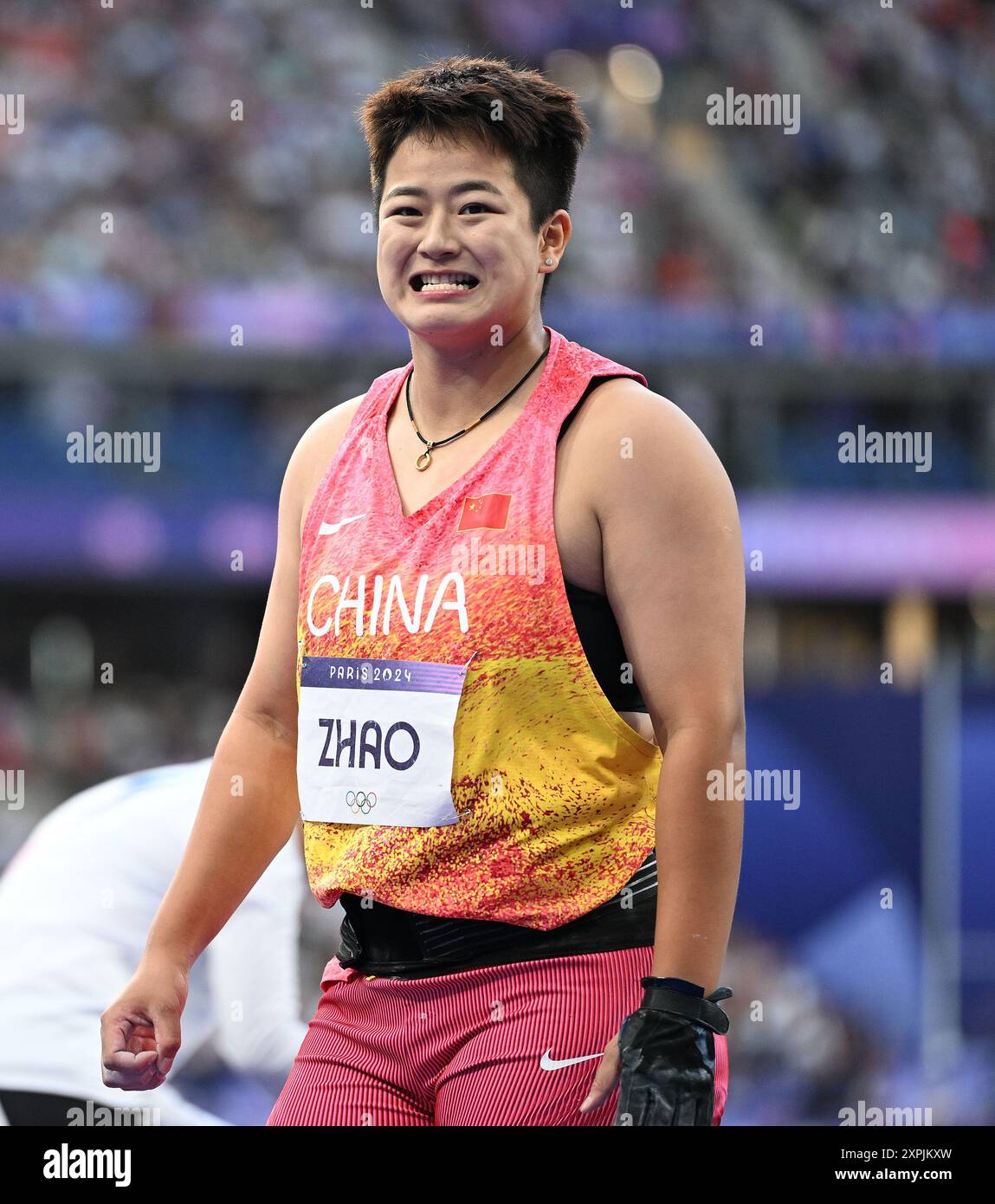 Paris, France. 6th Aug, 2024. Zhao Jie of China reacts during the women ...