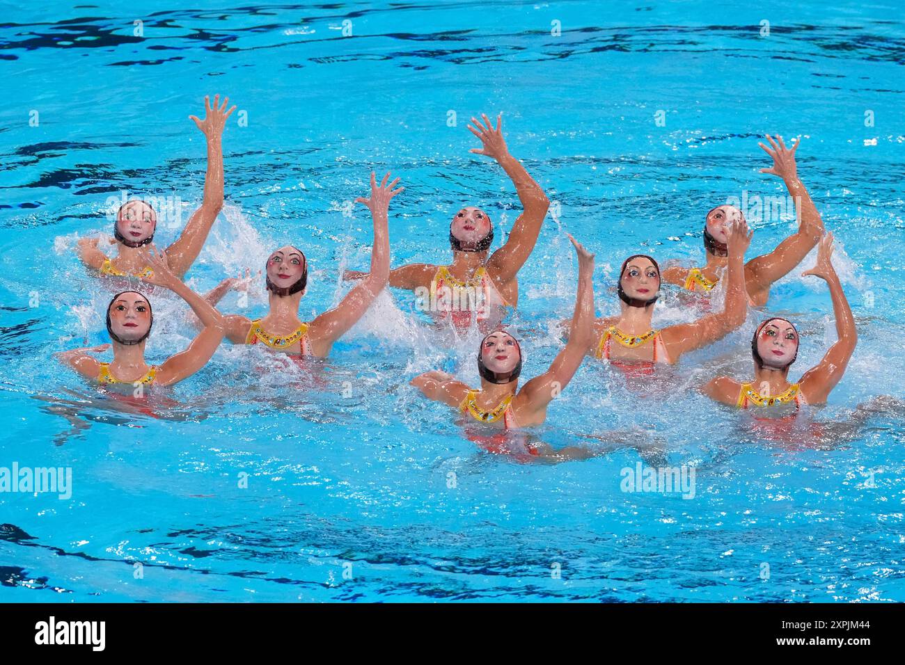 Team France competes in the team free routine of artistic swimming at ...