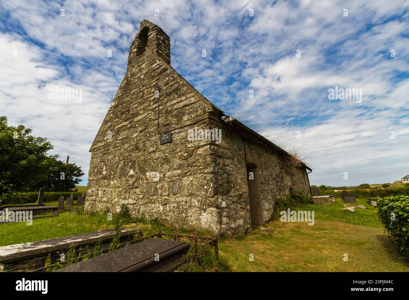 St Pabos Church, Llanbabo, Anglesey, Wales. A medieval chapel ...