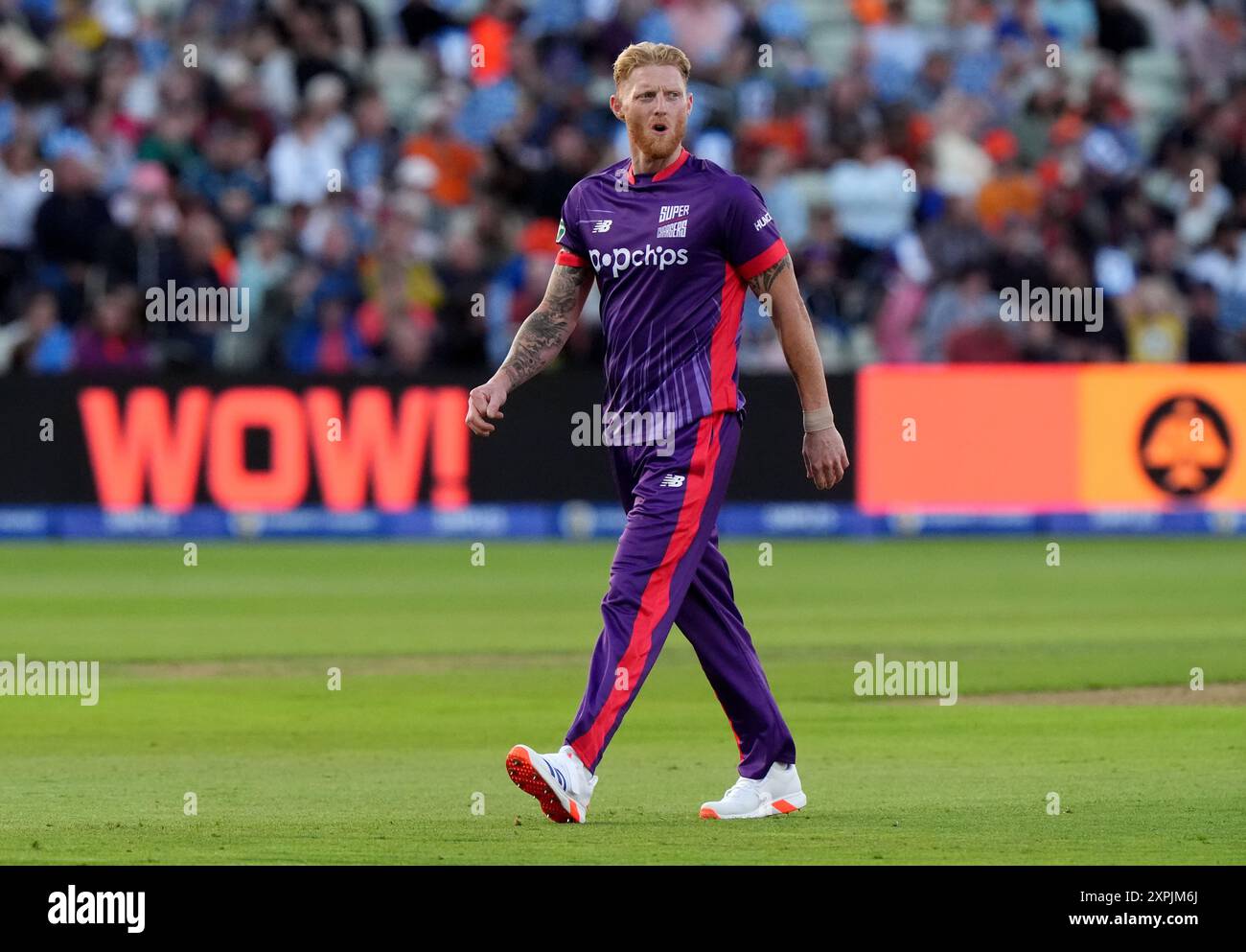 Northern Superchargers' Ben Stokes reacts during The Hundred men's ...