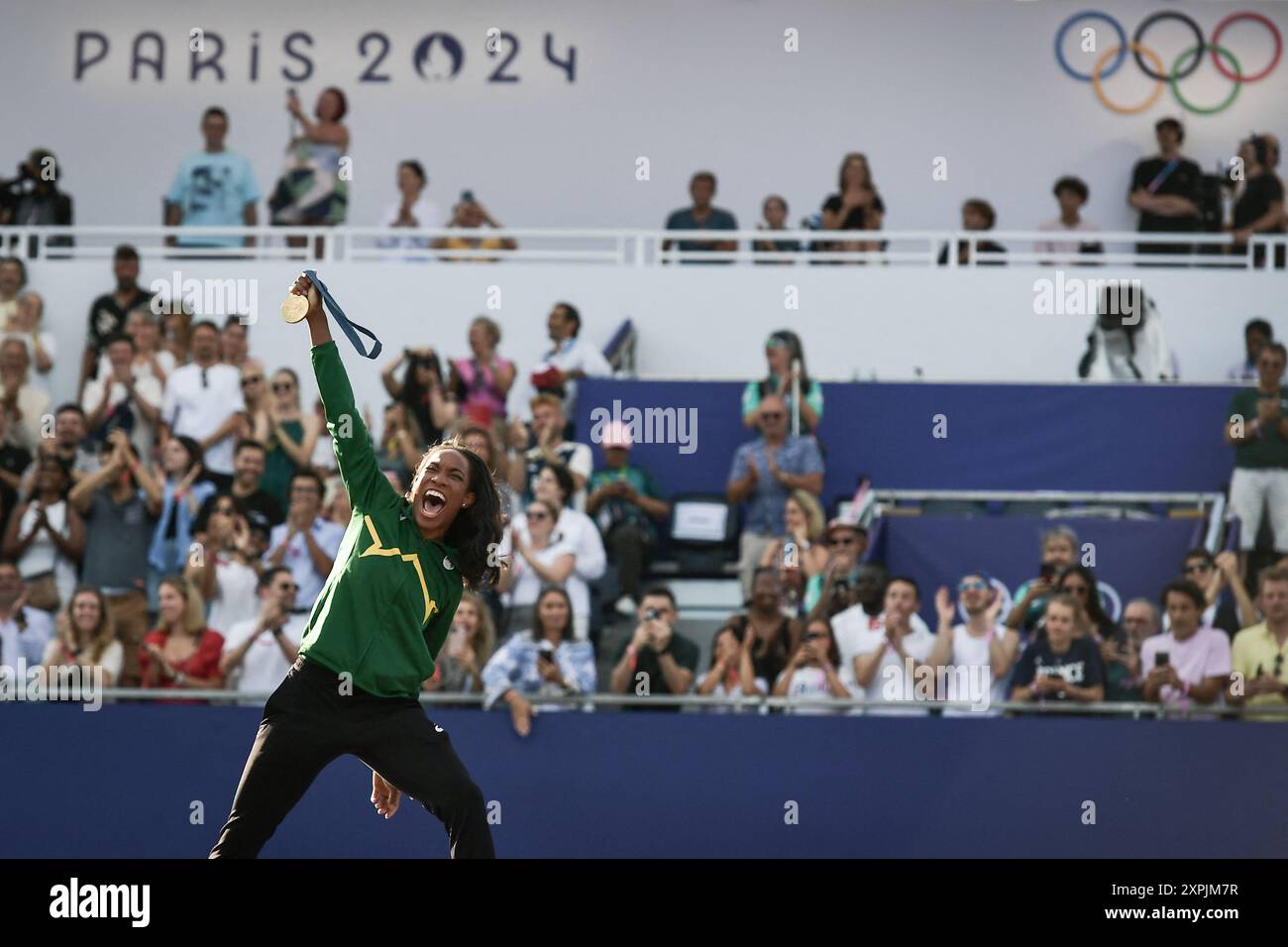 Paris, France. 06th Aug, 2024. Dominica's gold medalist at Athletics ...