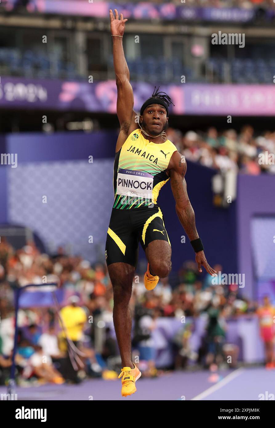 Paris, France. 6th Aug, 2024. Wayne Pinnock of Jamaica competes during ...