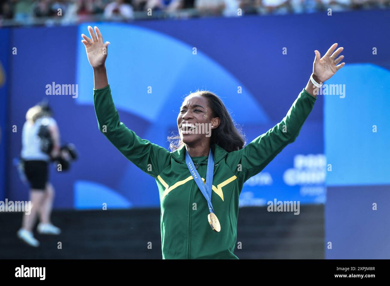 Paris, France. 06th Aug, 2024. Dominica's gold medalist at Athletics ...