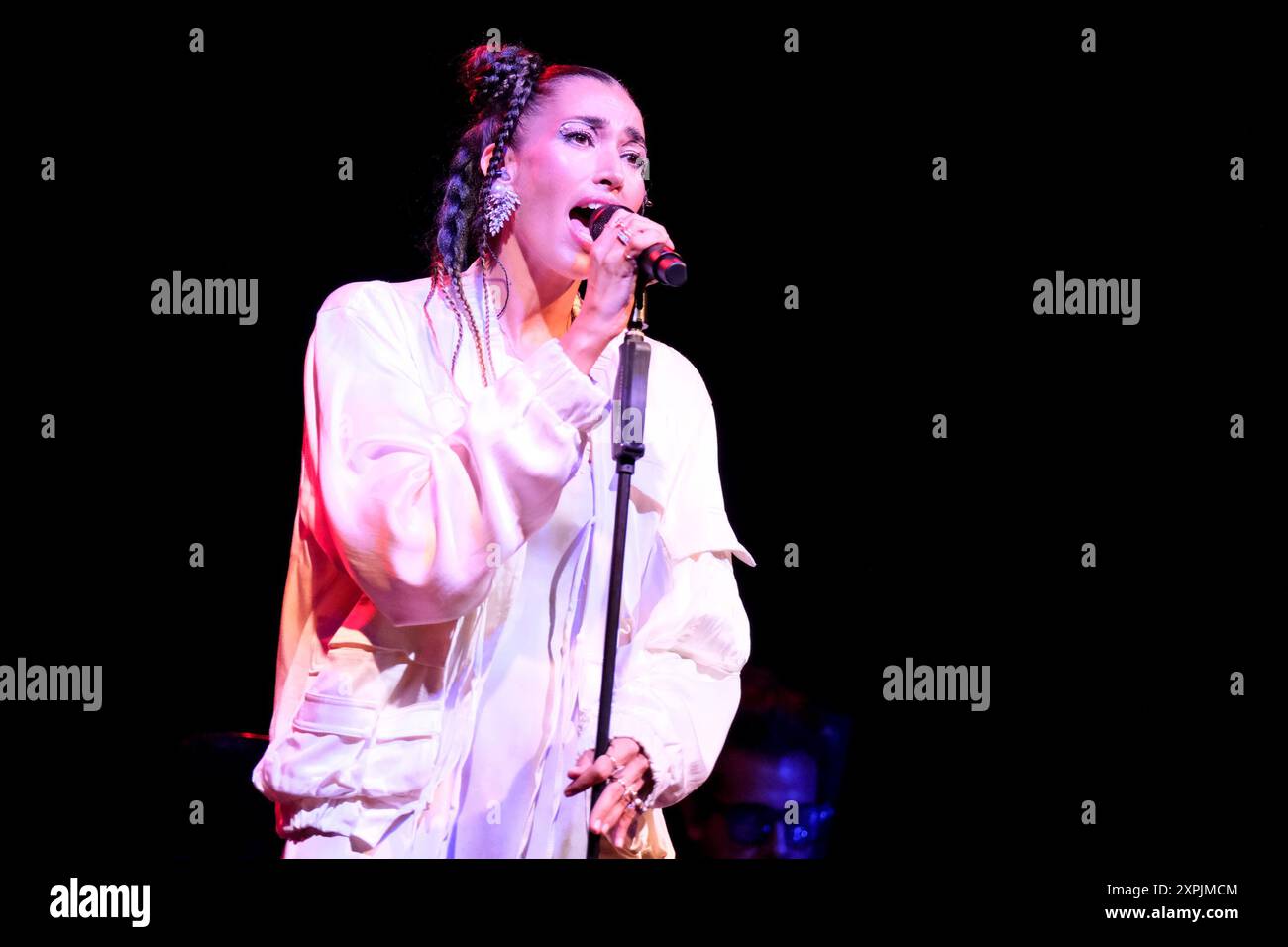 Italian singer Nina Zilli performs live during her summer tour in ...