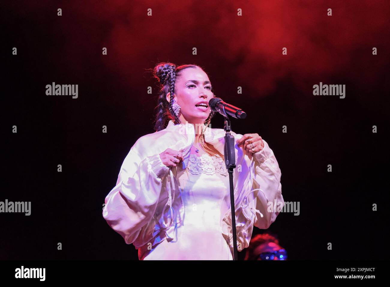 Italian singer Nina Zilli performs live during her summer tour in ...