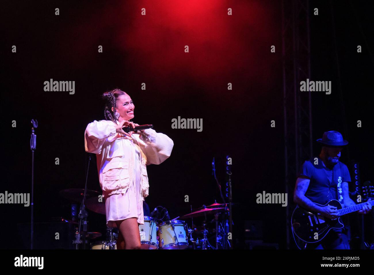 Italian singer Nina Zilli performs live during her summer tour in ...