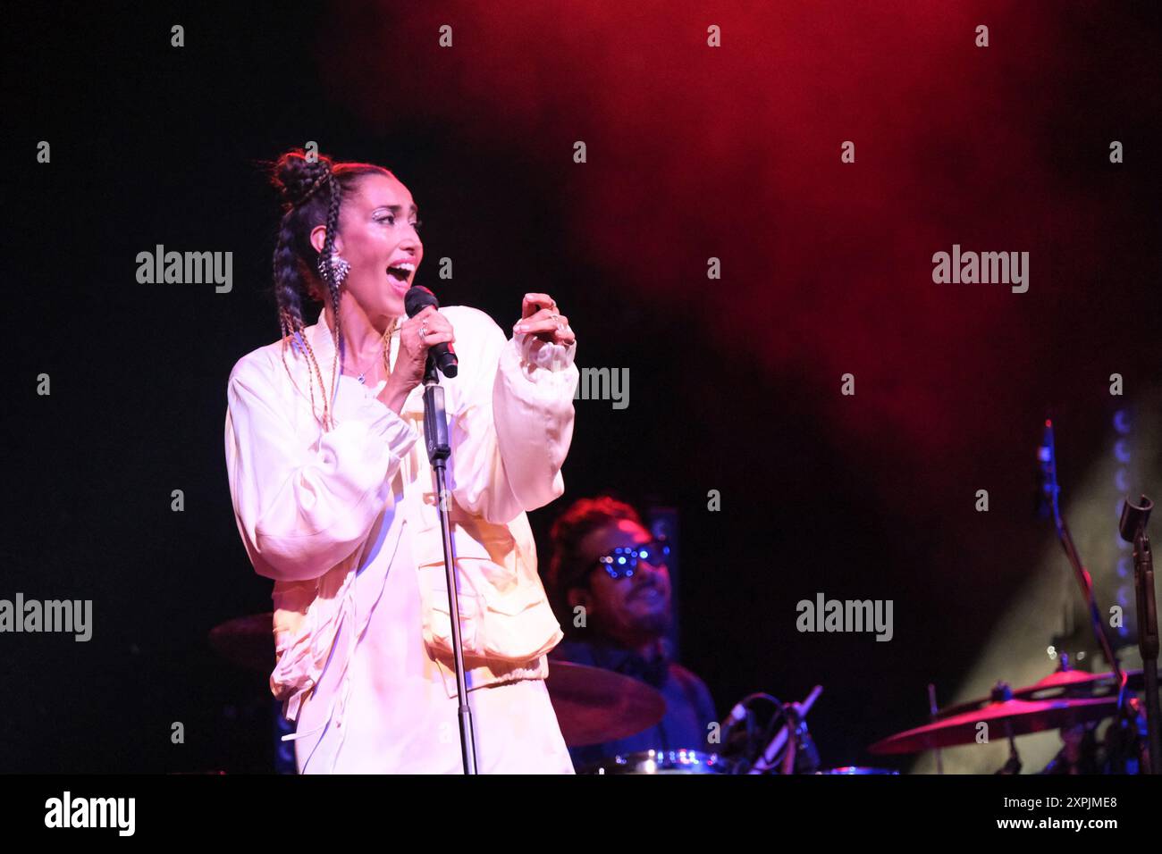 Italian singer Nina Zilli performs live during her summer tour in ...