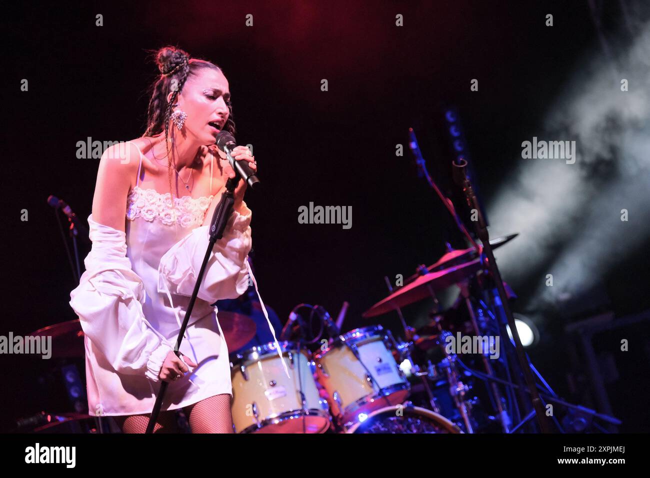 Italian singer Nina Zilli performs live during her summer tour in ...