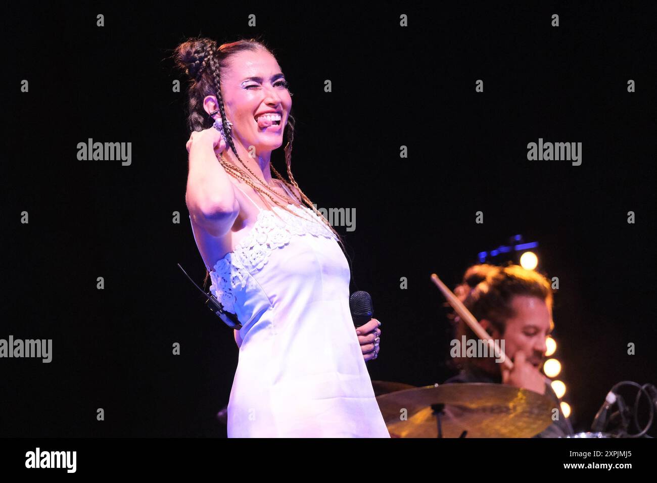 Italian singer Nina Zilli performs live during her summer tour in ...