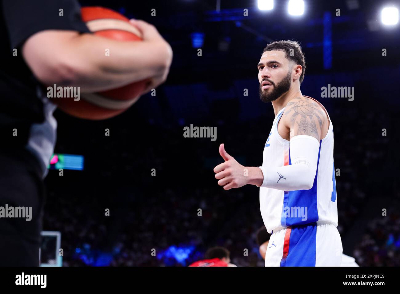 Paris, France, 6 August, 2024. Isaia Cordinier of Team France reacts ...