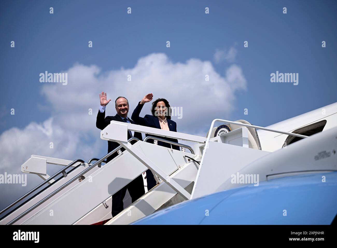 Democratic presidential nominee Vice President Kamala Harris and second ...