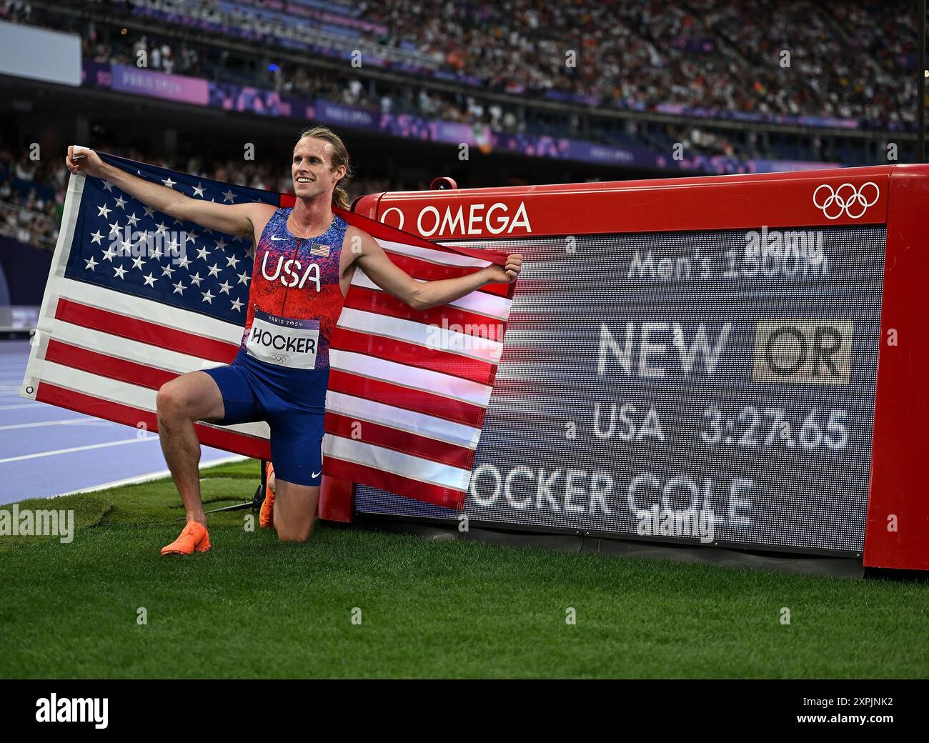 Paris, France. 6th Aug, 2024. Cole Hocker of the United States poses ...