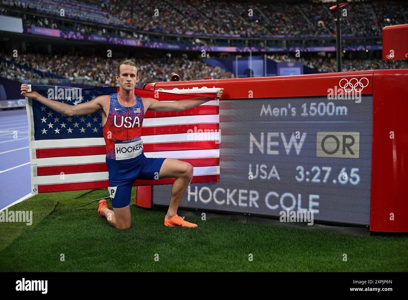 Paris, France. 6th Aug, 2024. Cole Hocker of the United States poses ...