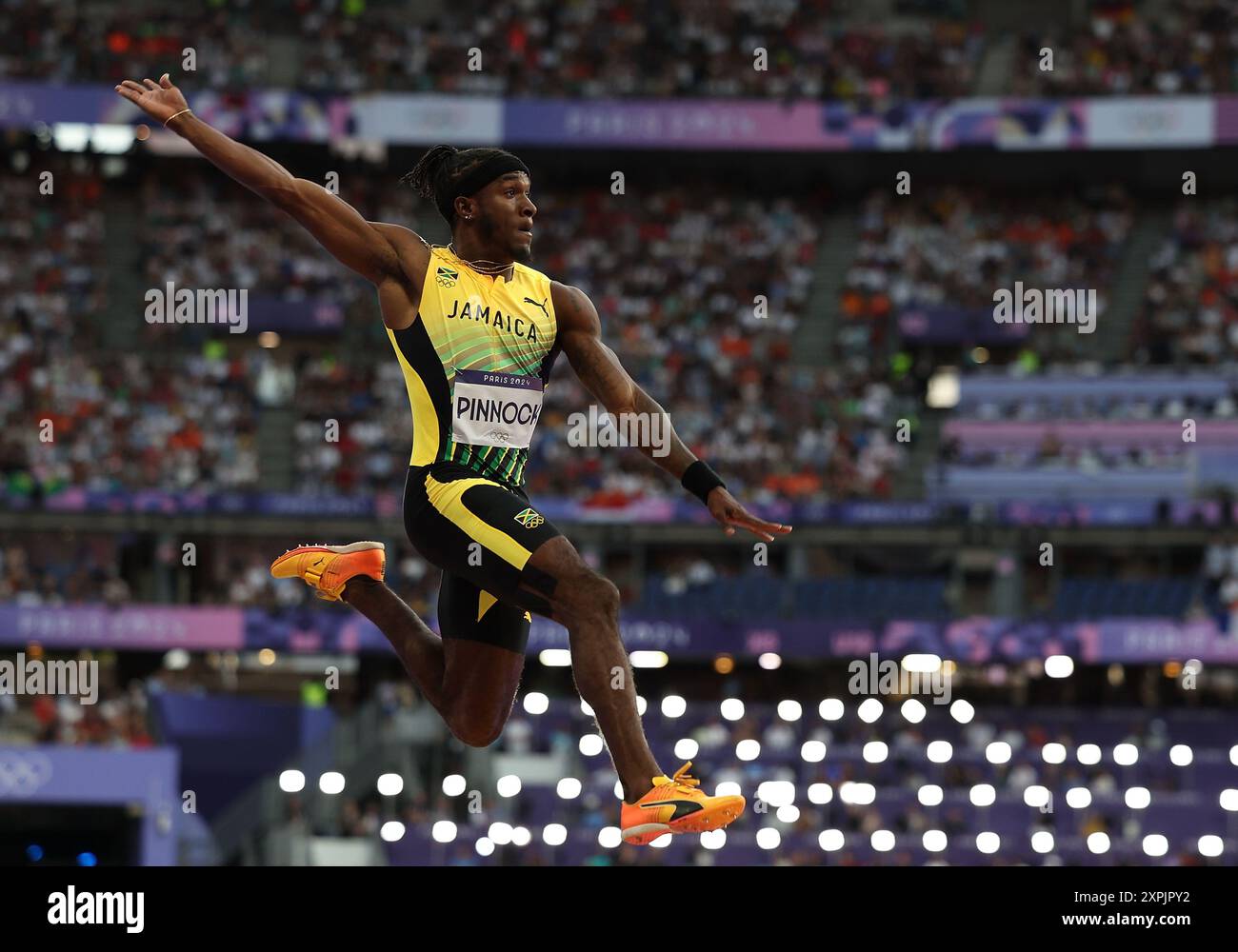 Paris, France. 6th Aug, 2024. Wayne Pinnock of Jamaica competes during ...