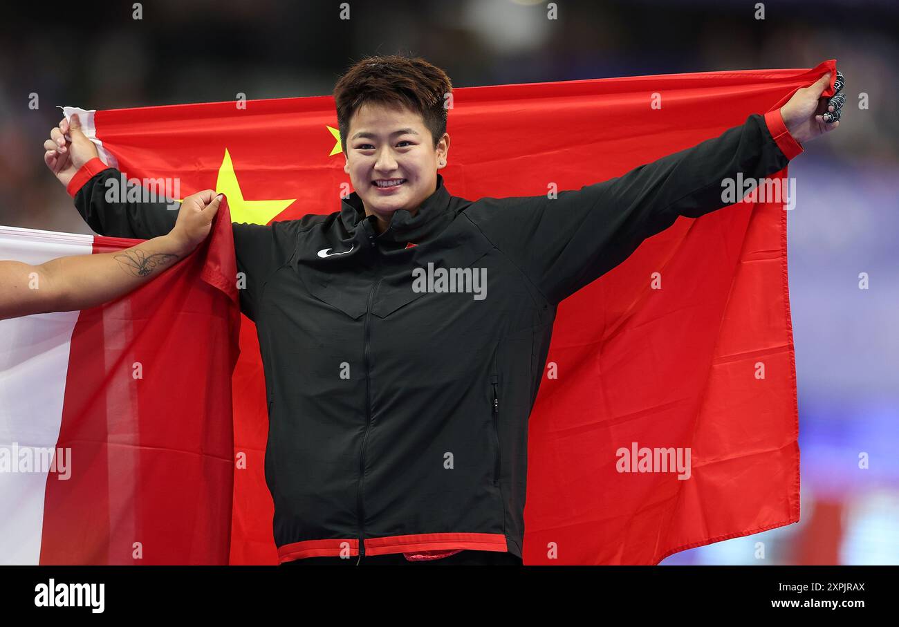 Paris, France. 6th Aug, 2024. Zhao Jie of China celebrates after the ...
