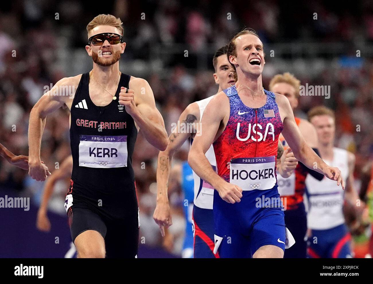 USA's Cole Hocker celebrates winning the Men's 1500m Final ahead of ...