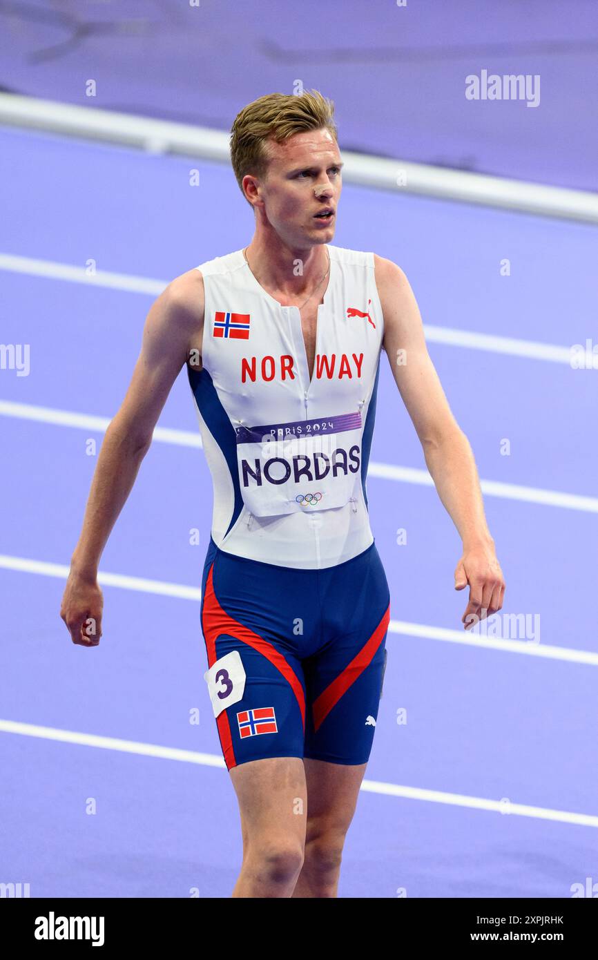 Narve Gilje Nordås of, Norway. , . looks dejected after the men's athletics 1500 meters final ...