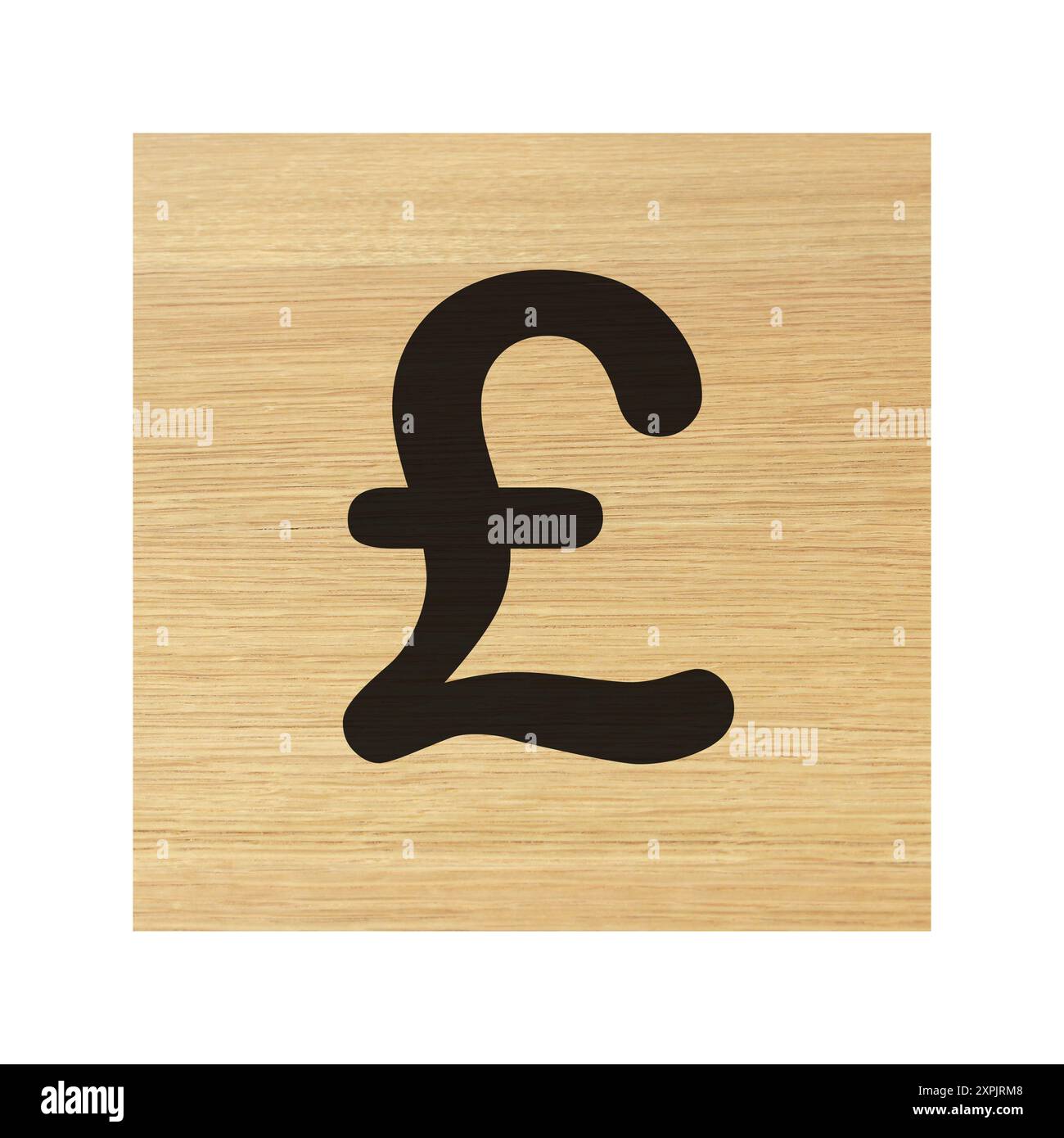 Pound Sterling sign wood block Stock Photo - Alamy
