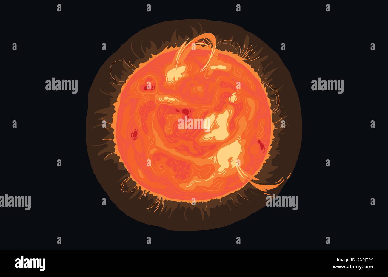 Magnetic storm on the surface of the sun with plasma and prominences ...