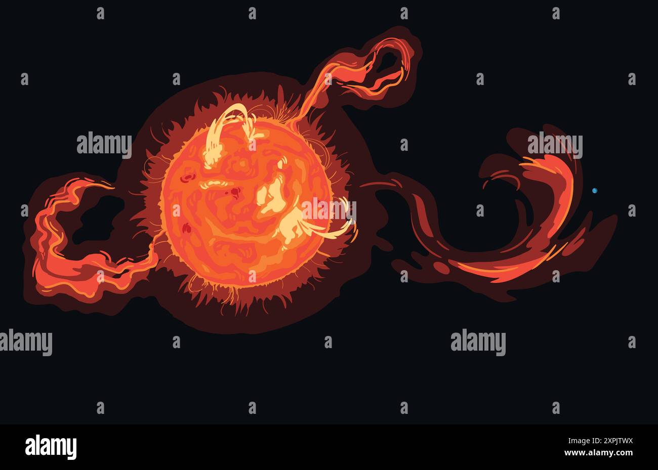 Magnetic storm on the surface of the sun with plasma and prominences ...
