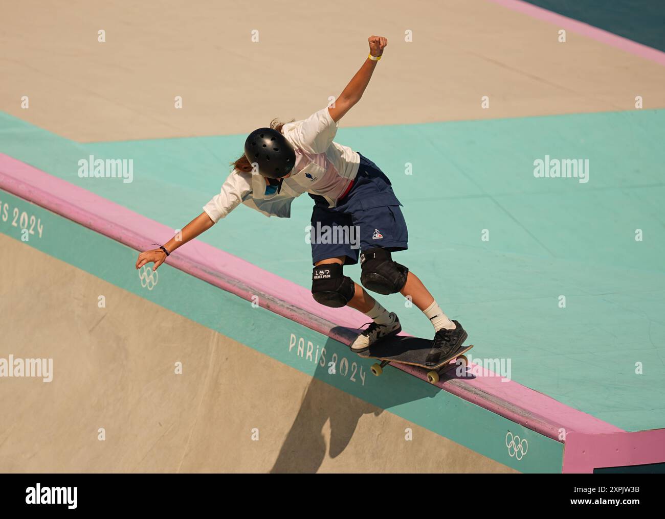 Paris, France. 6 August, 2024. competes during the Skateboarding Park ...