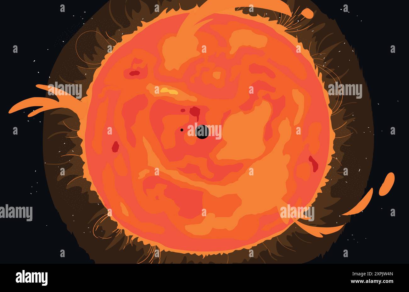 Magnetic storm on the surface of the sun with plasma and prominences ...
