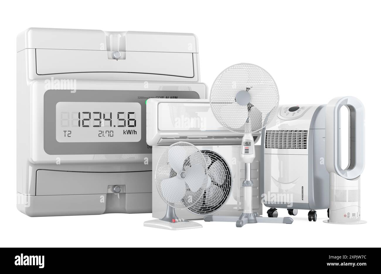 Electric meter with cooling system and climate control equipment, 3D ...