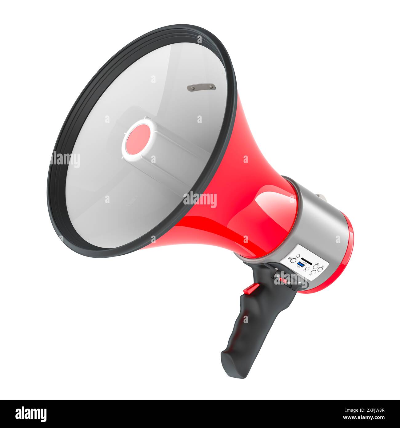 Red Megaphone, 3D rendering isolated on white background Stock Photo ...