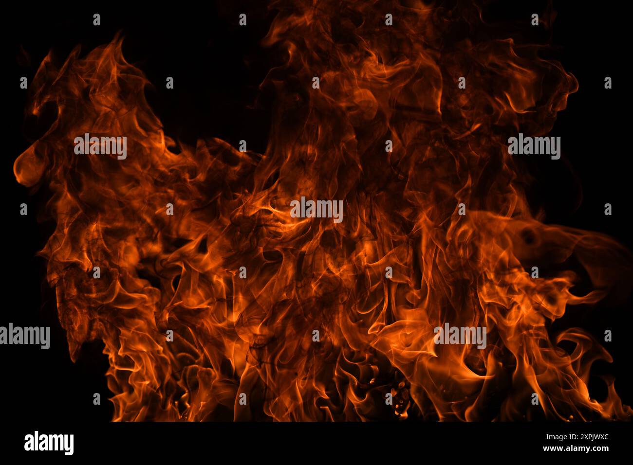 Texture of fire on a black background. Abstract fire flame background ...