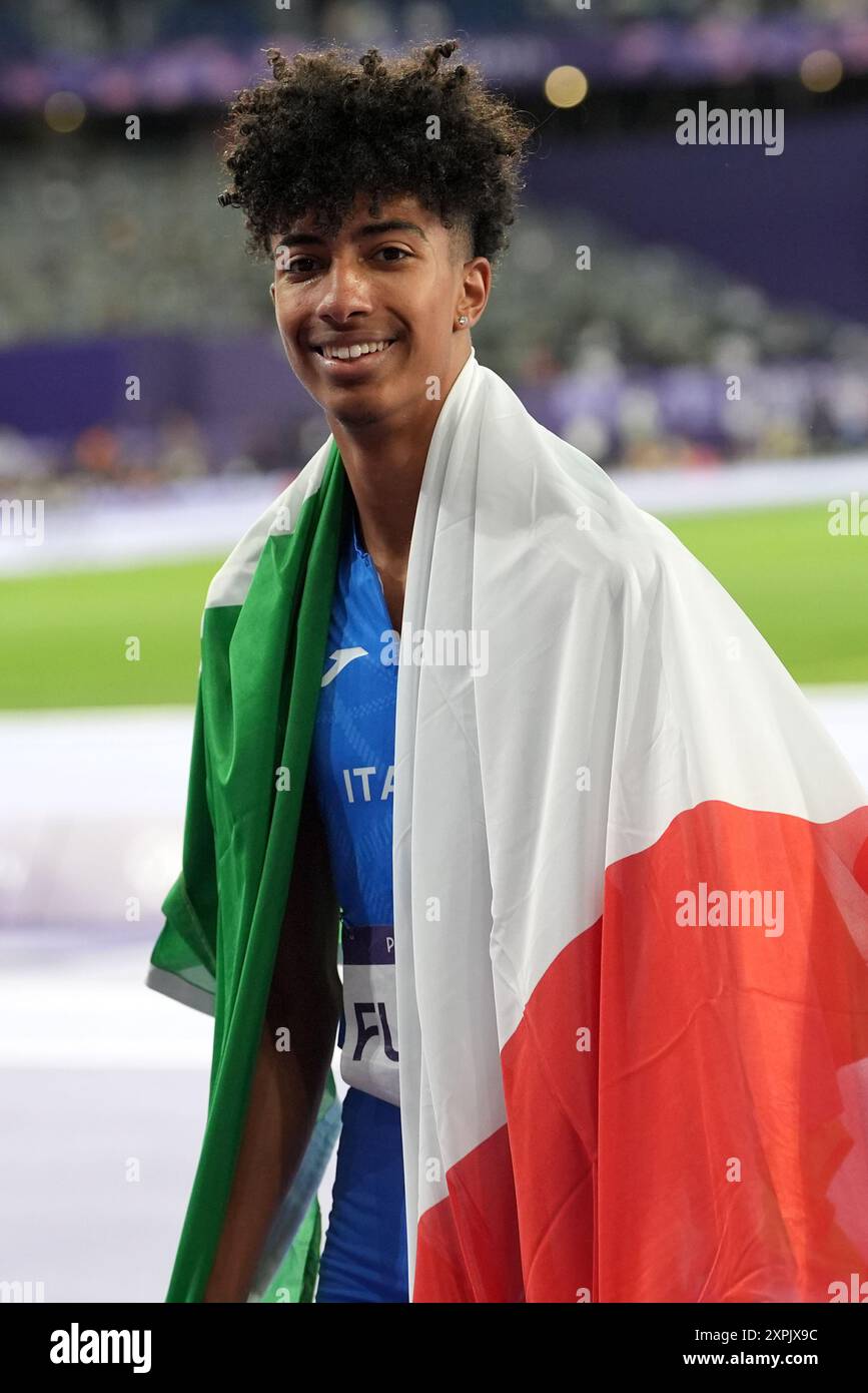 Mattia Furlani, of Italy, bronze medal in the men's long jump final at ...