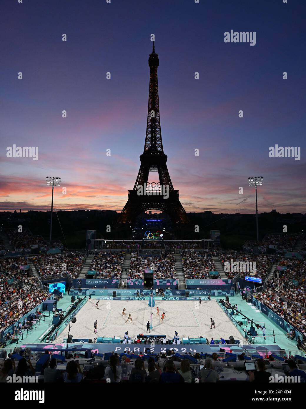 Paris, France. 06th Aug, 2024. The Eiffel Tower can be seen as ...