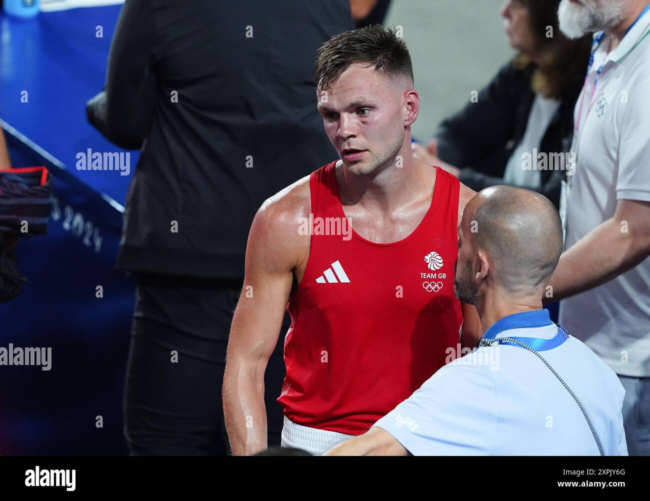 Great Britain’s Lewis Richardson shows dejection after his defeat to ...