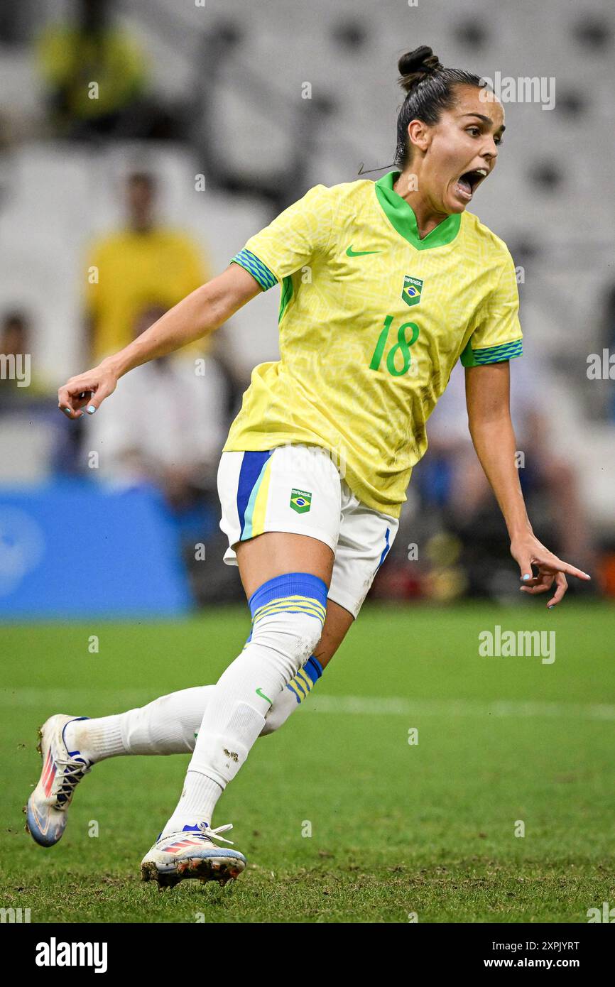 Paris, France. 06th Aug, 2024. Gabi Portilho of Brazil celebrates after ...