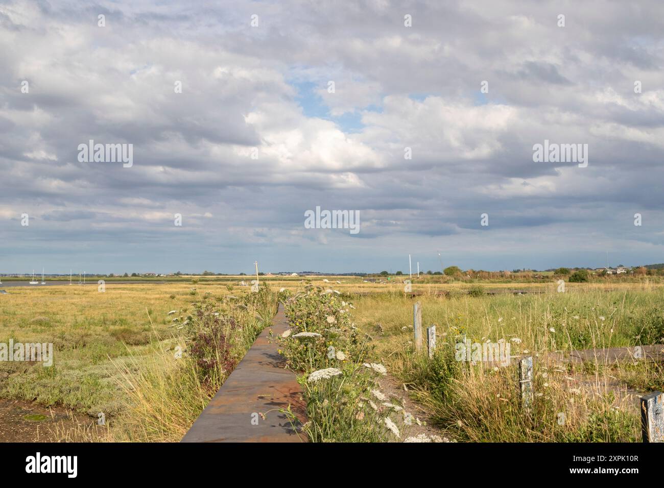 Sea wall at Brandy Hole, Hullbridge, Essex, England, United Kingdom ...