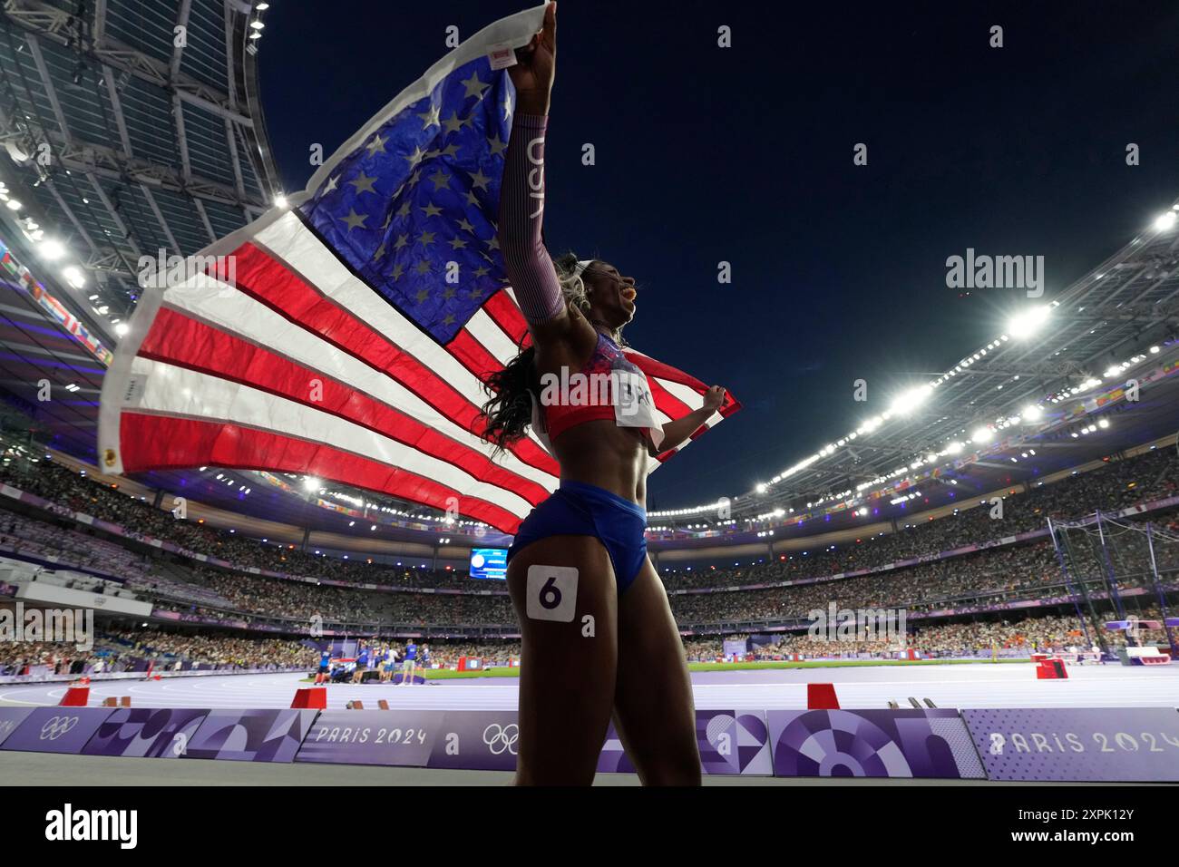 Brittany Brown, of the United States, celebrates winning the bronze ...