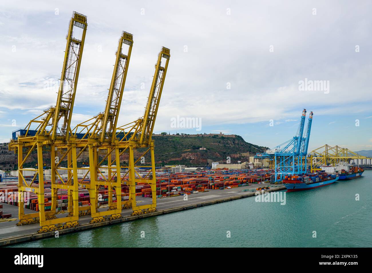 Barcelona, Spain- May 25, 2024: APM terminals containers terminal with ...