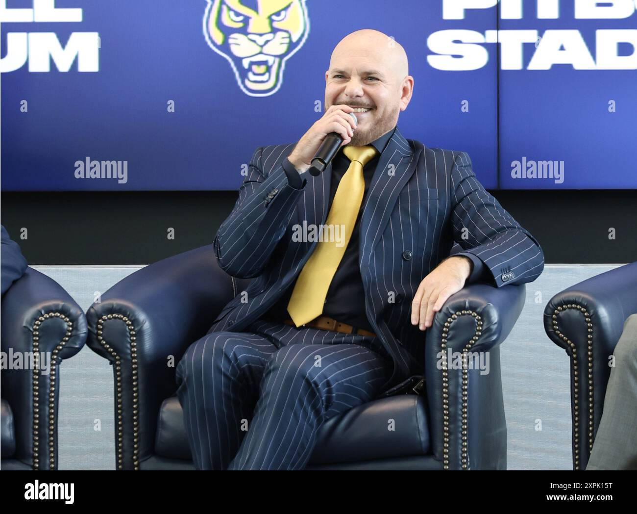 Miami, United States Of America. 06th Aug, 2024. Pitbull speaks during ...