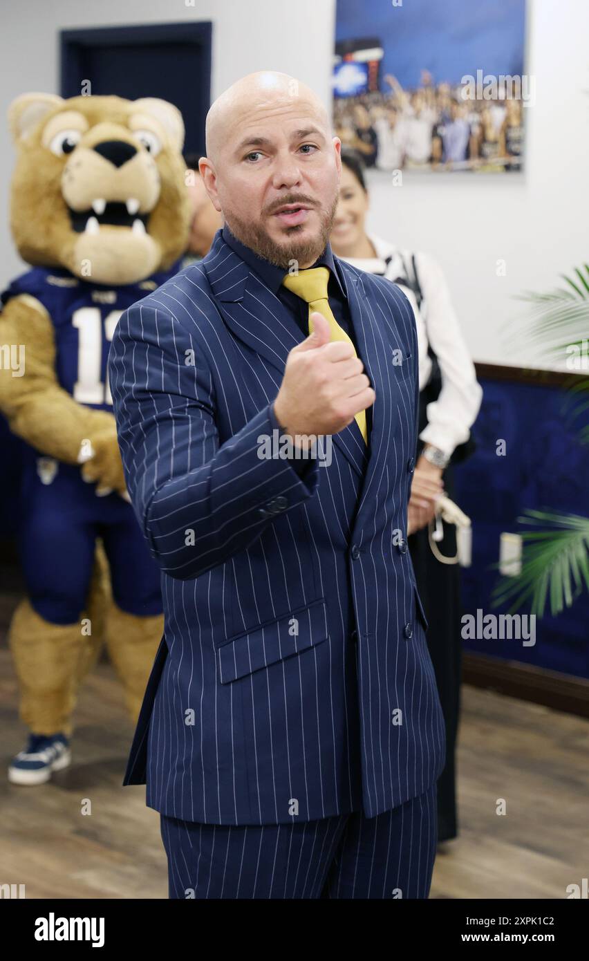 Miami, United States Of America. 06th Aug, 2024. Pitbull speaks during ...