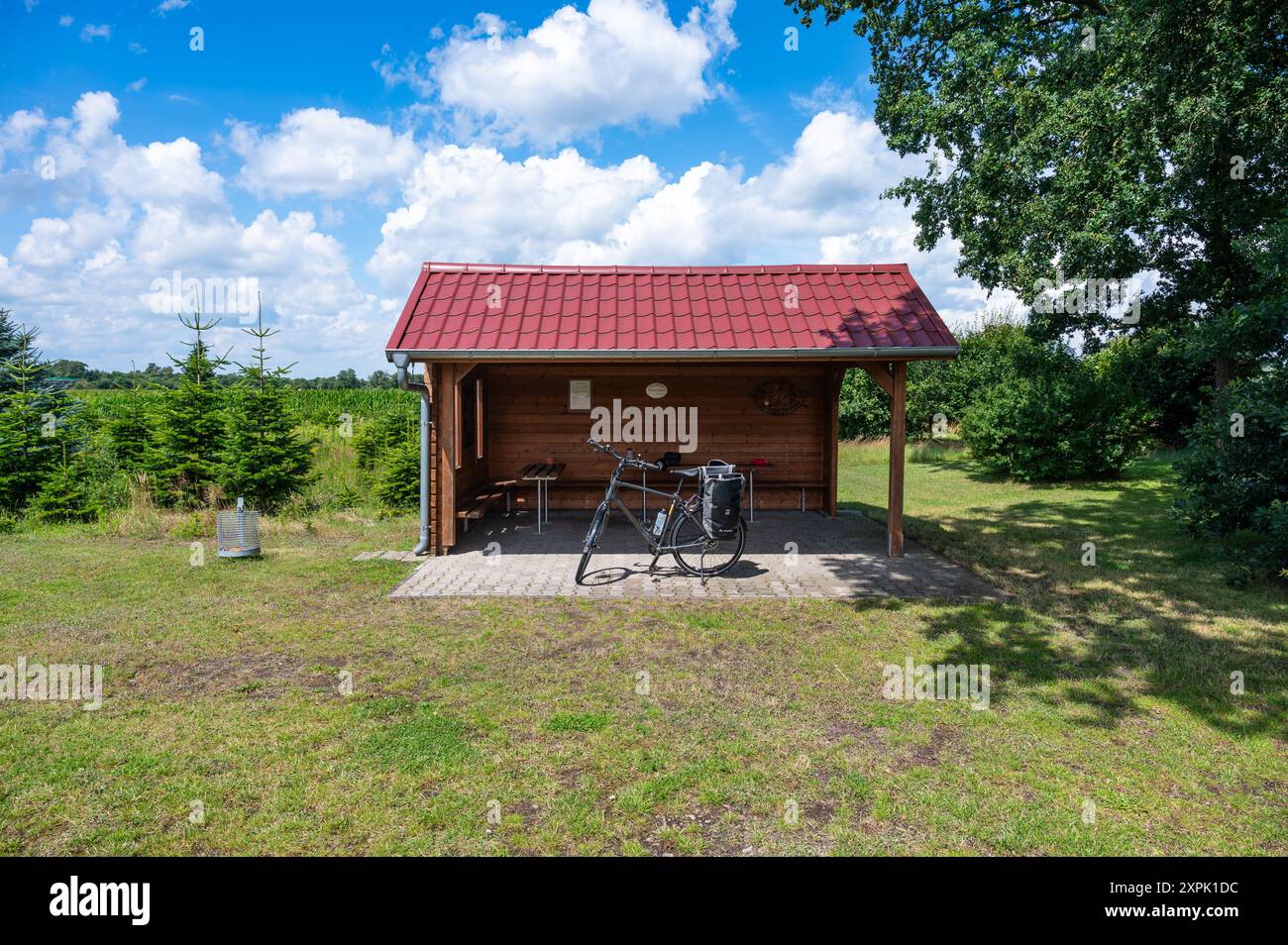 Dalum, Lower Saxony, Germany, July 14, 2024 - Pedestrian and cycling ...