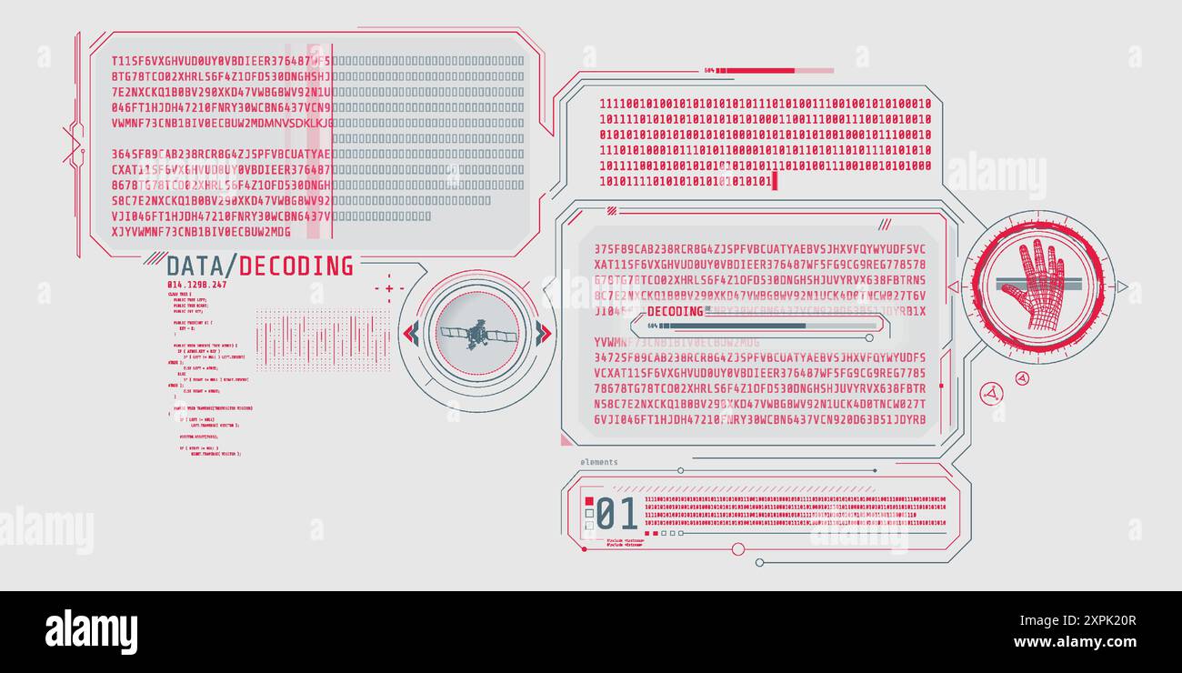HUD interface design for decoding satellite signals Stock Vector Image ...