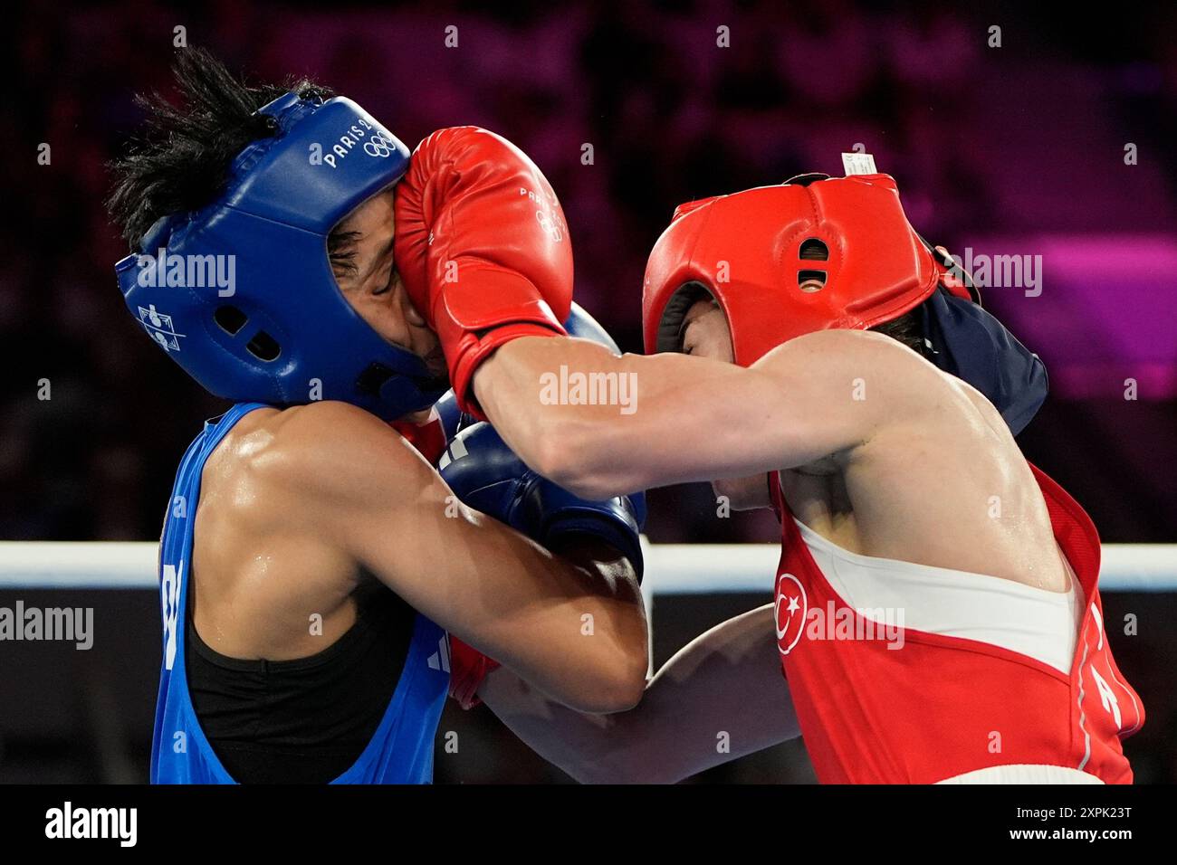 Turkey's Buse Naz Cakiroglu, right, fights Philippines' Aira Villegas ...