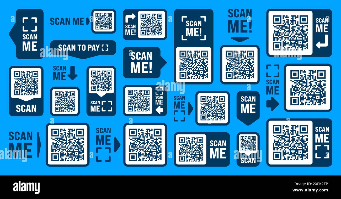 Scan me QR code sticker with text. Online payment. Special offer sale ...