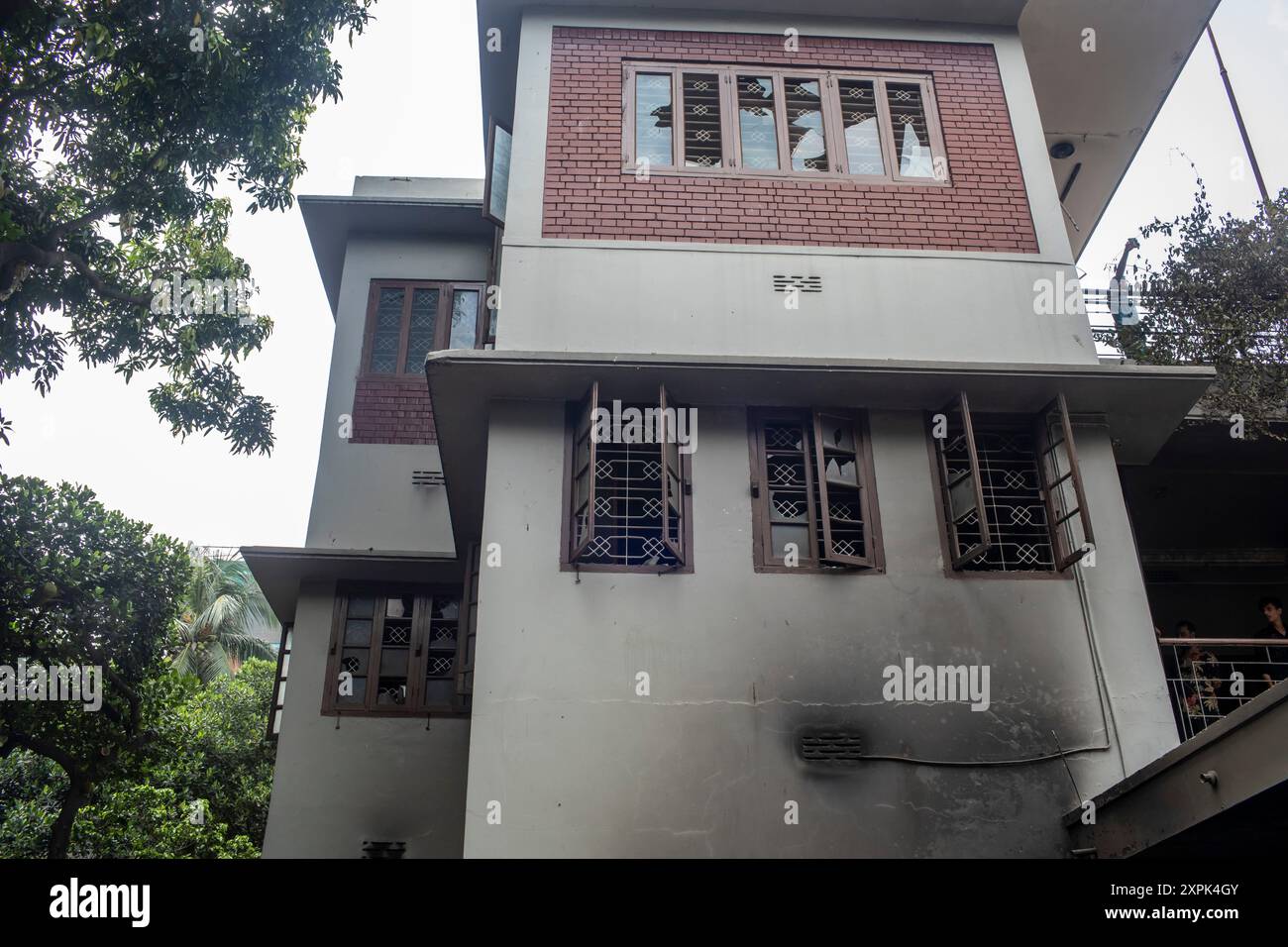 Dhaka, Bangladesh. 06th Aug, 2024. A view of the burnt Bangabandhu ...